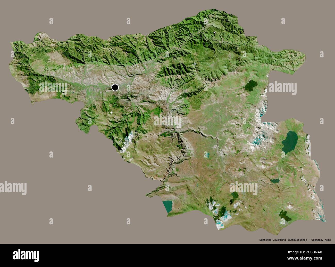 Shape of Samtskhe-Javakheti, region of Georgia, with its capital ...