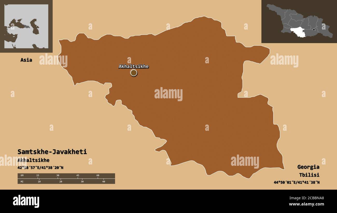 Shape of Samtskhe-Javakheti, region of Georgia, and its capital ...