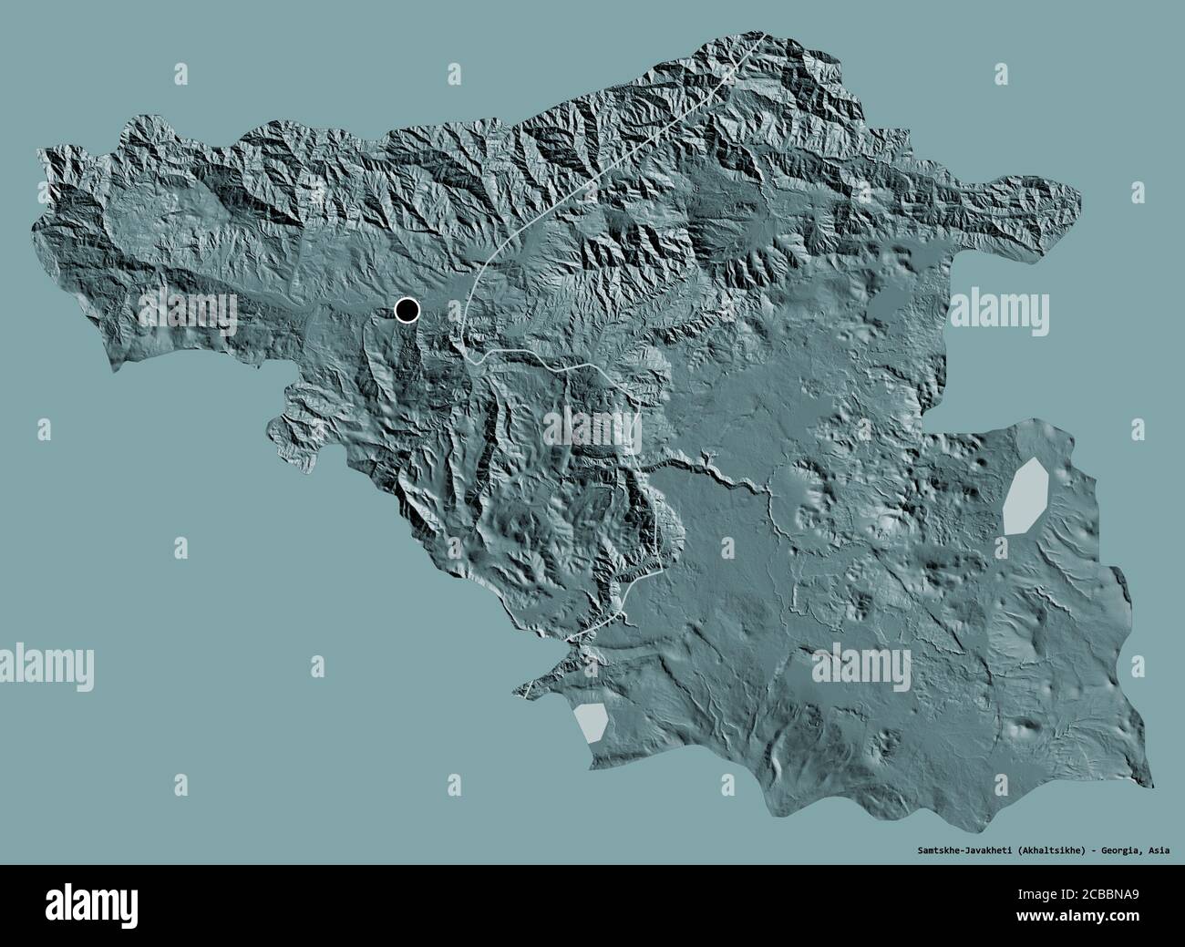 Shape of Samtskhe-Javakheti, region of Georgia, with its capital ...