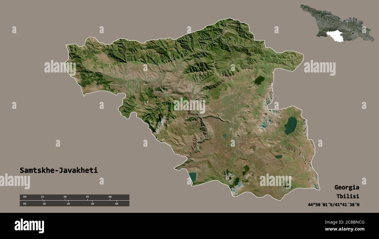 Shape of Samtskhe-Javakheti, region of Georgia, with its capital ...
