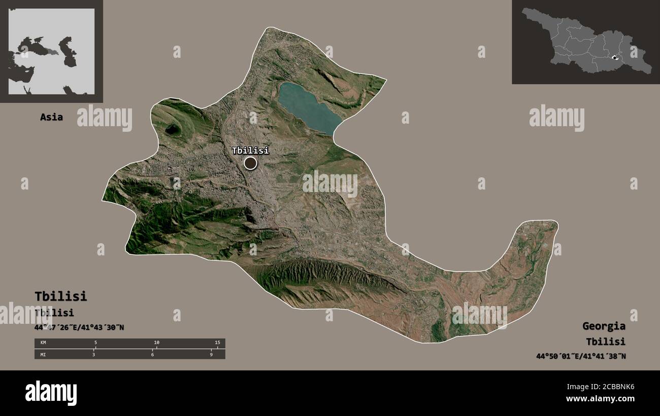 Shape of Tbilisi, independent city of Georgia, and its capital ...