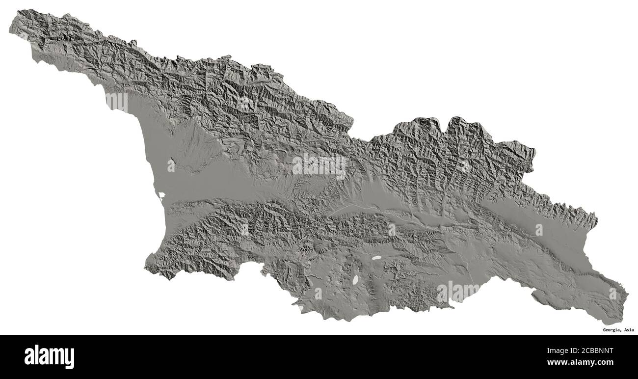 Shape of Georgia with its capital isolated on white background. Colored ...