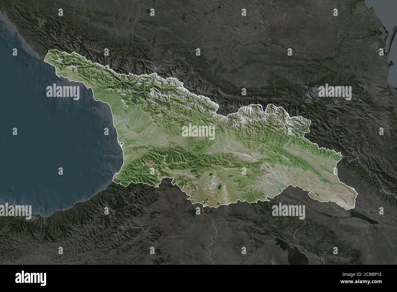 Shape of Georgia separated by the desaturation of neighboring areas ...