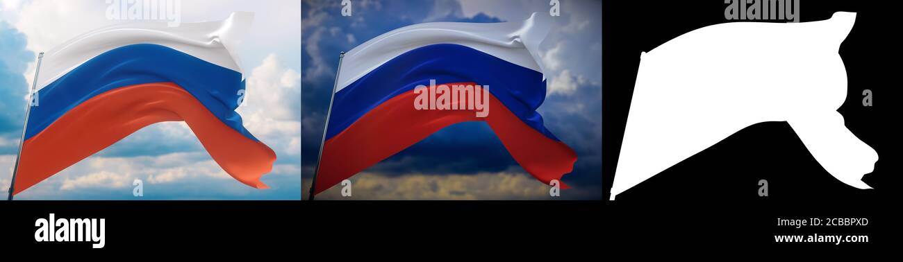 Russia flag waving alpha channel hi-res stock photography and images ...