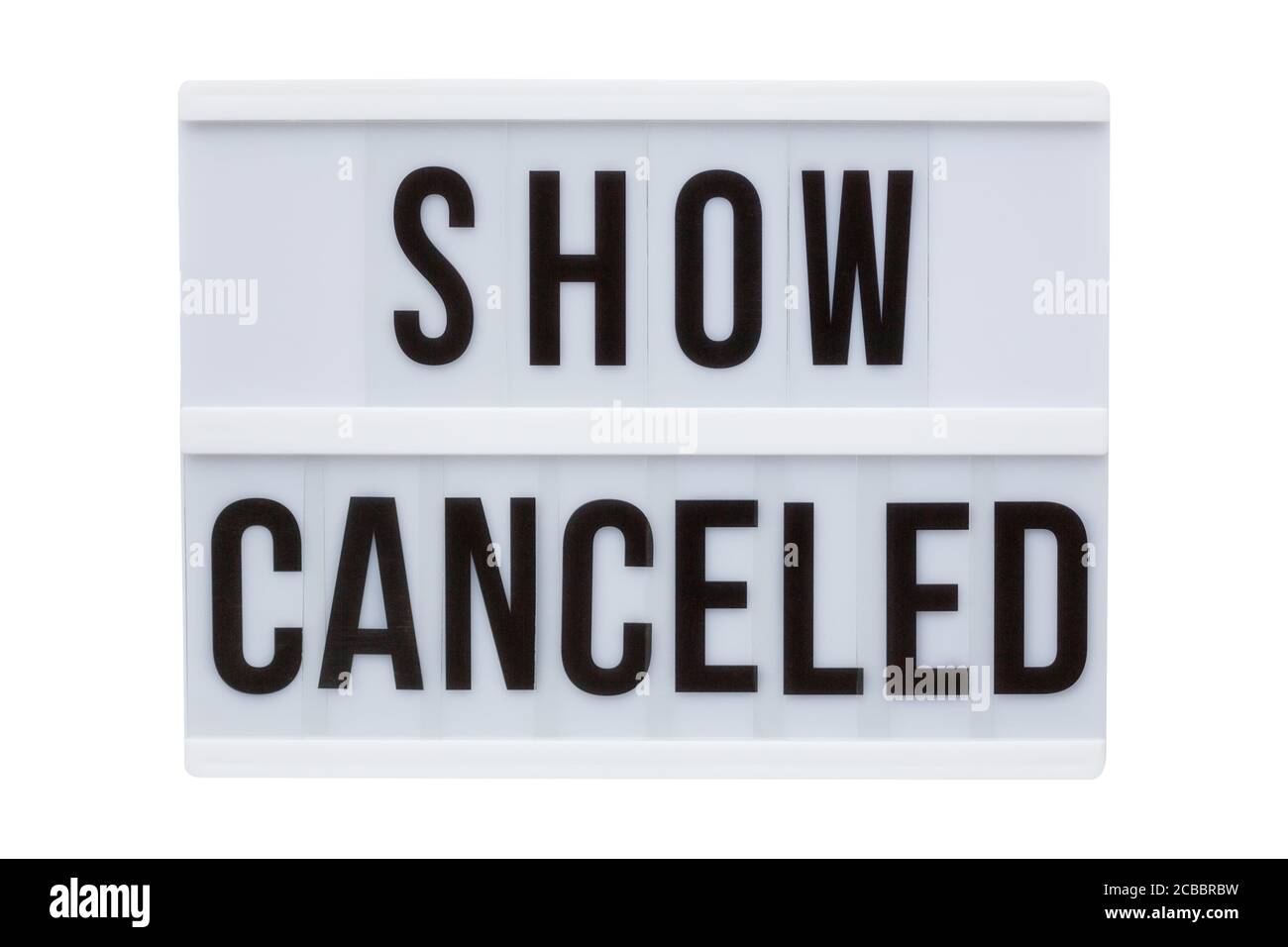 Lightbox show canceled signage isolated on white background Stock Photo ...