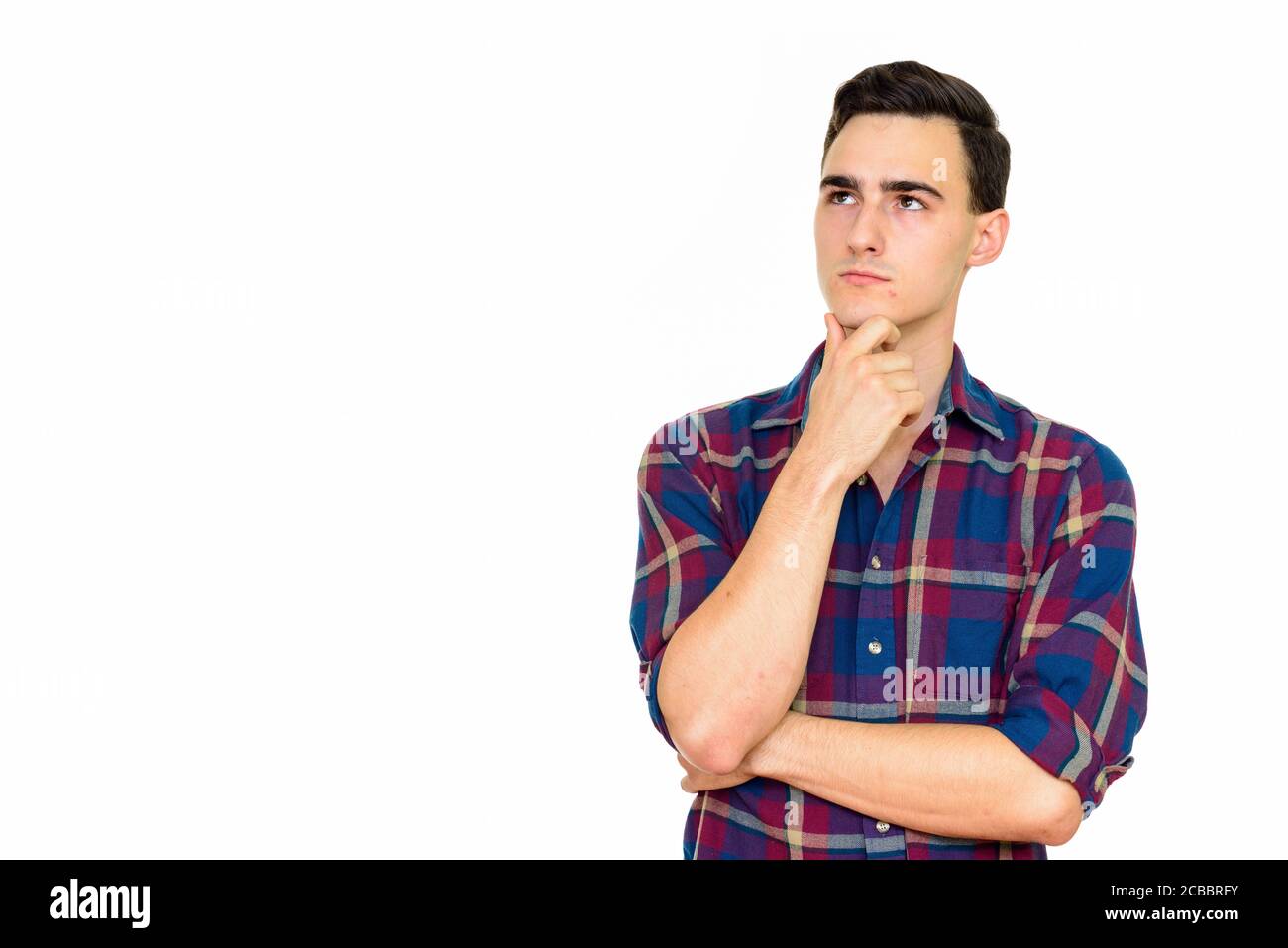 Portrait attractive male thinking Cut Out Stock Images & Pictures - Alamy