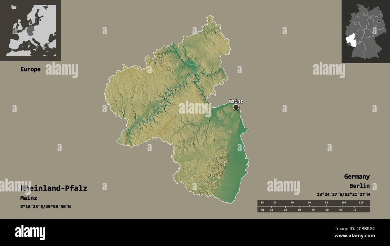 Rheinland Pfalz Map With Capital Administrative Map Of Germany