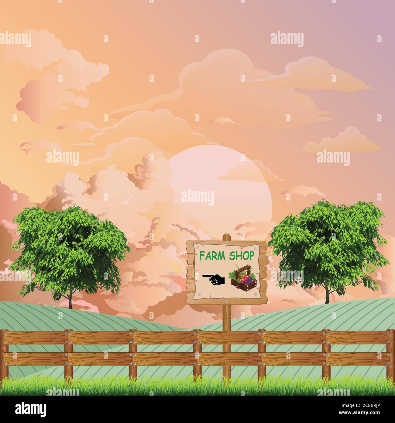 Picturesque pasture Stock Vector Images - Alamy