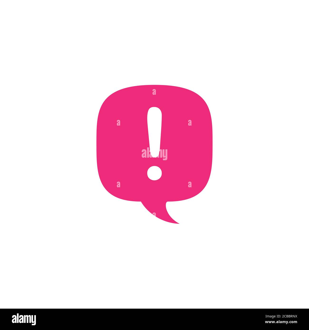 Exclamation mark. Chat bubble. Hazard warning symbol. Flat design style ...
