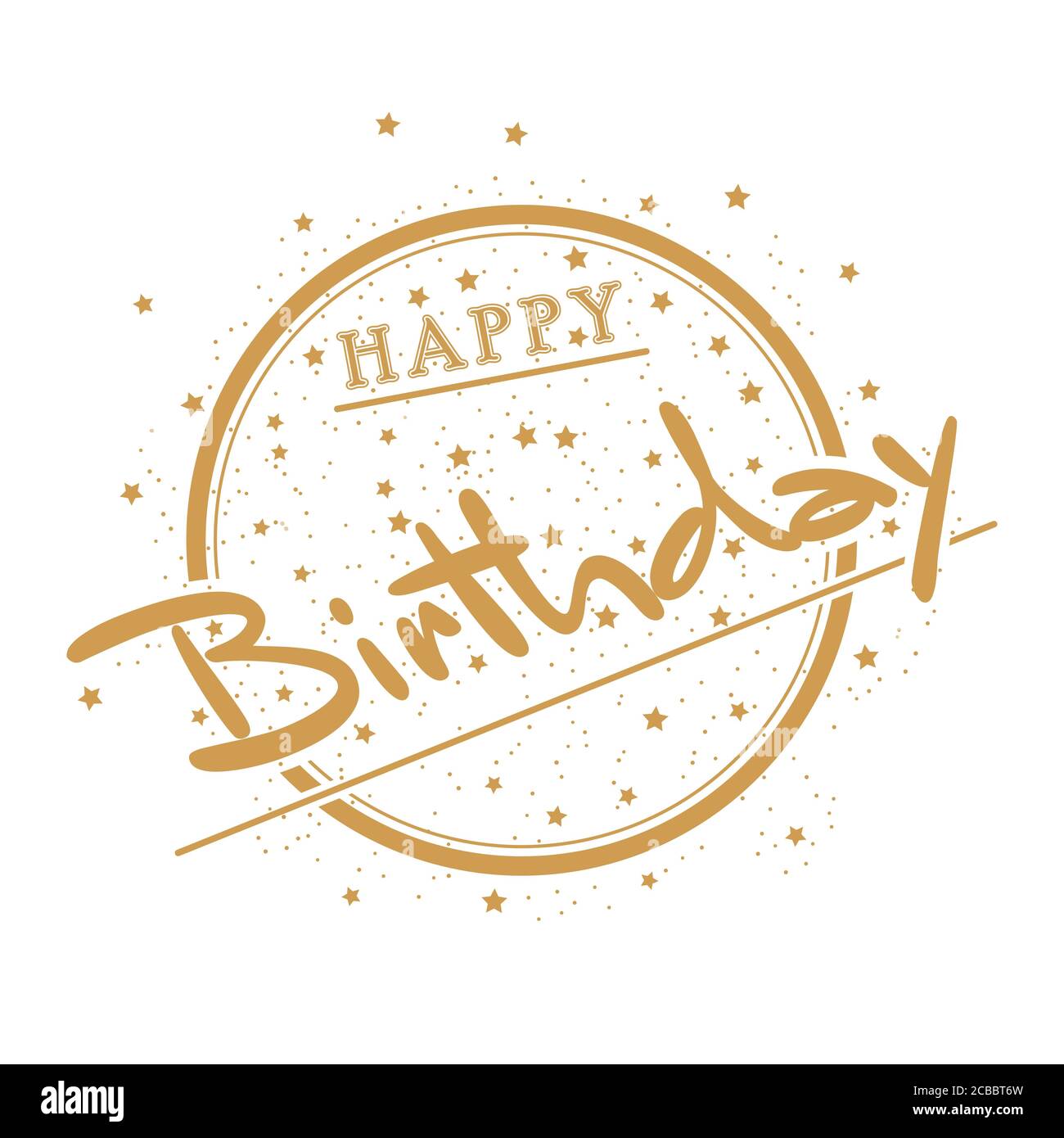 HAPPY BIRTHDAY. Greeting banner, hand-drawn design, for a postcard ...