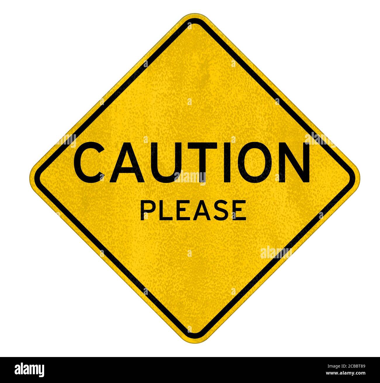 Caution please - road sign warning Stock Photo - Alamy