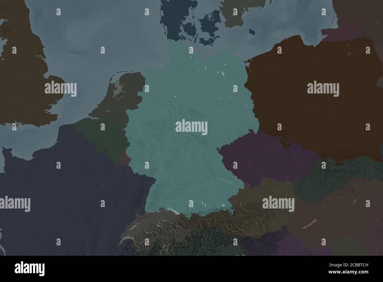 Shape of Germany separated by the desaturation of neighboring areas ...