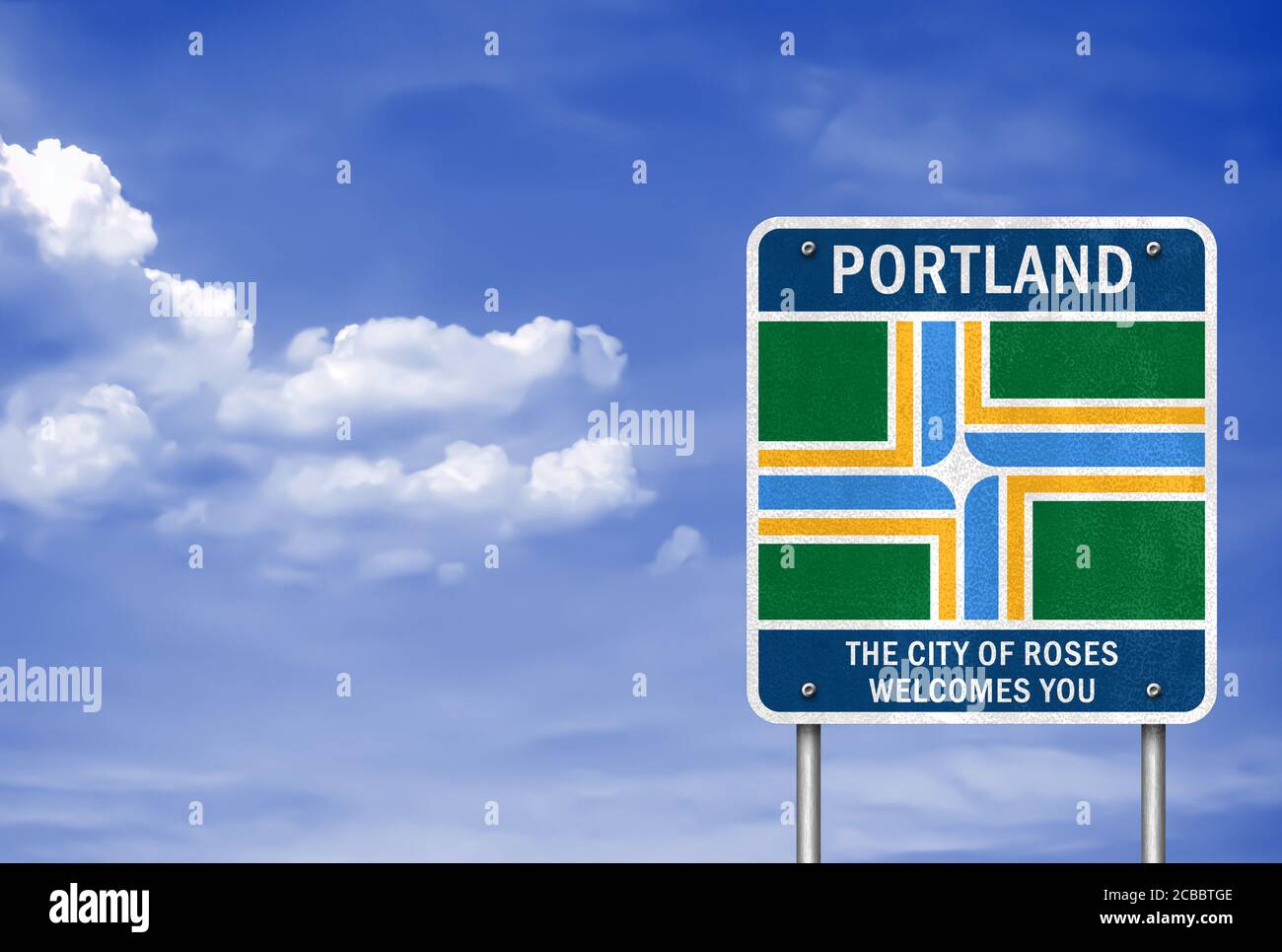 Welcome to Portland Oregon Stock Photo - Alamy