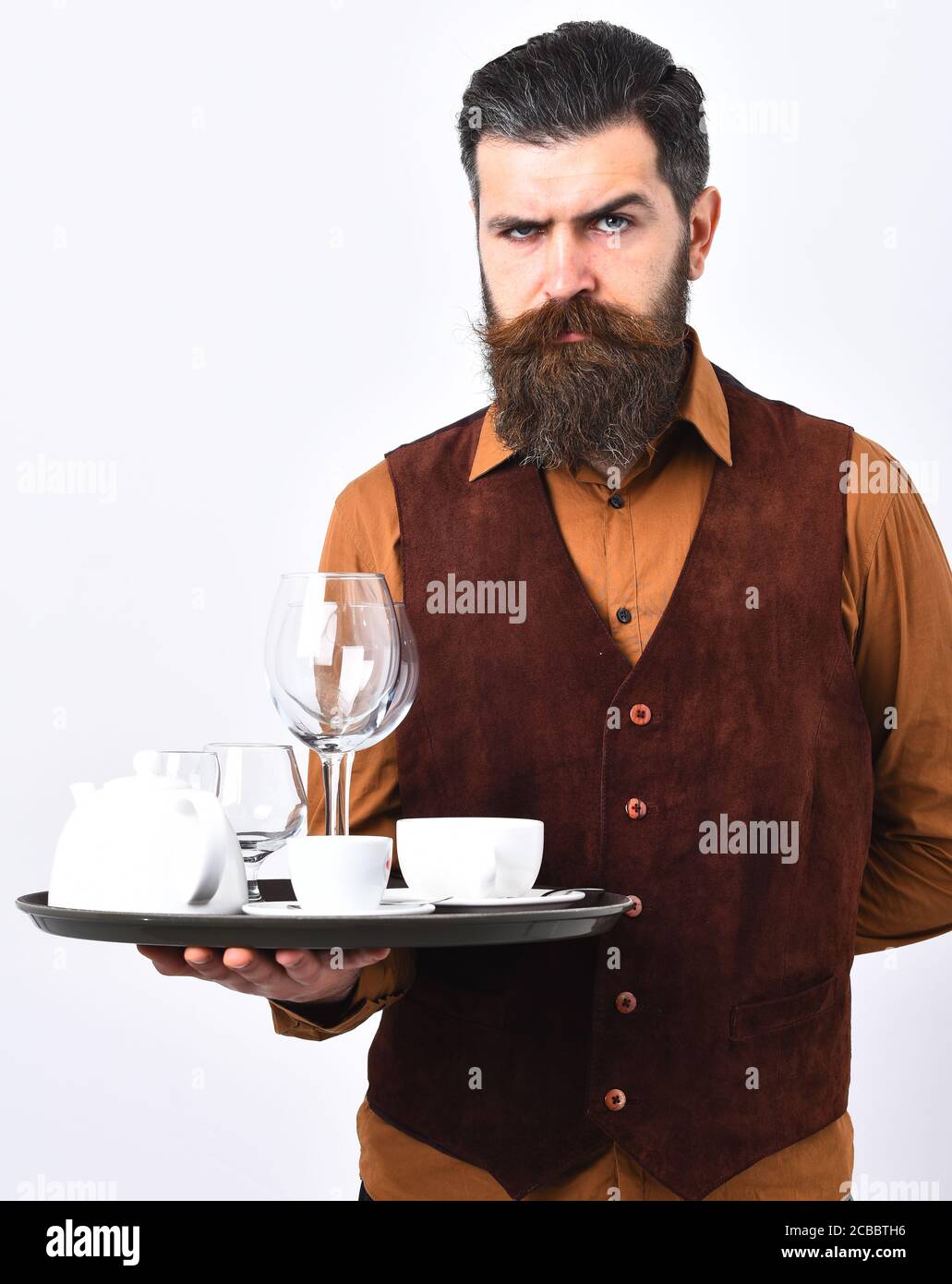 Waiter serves tea coffee hi-res stock photography and images - Alamy