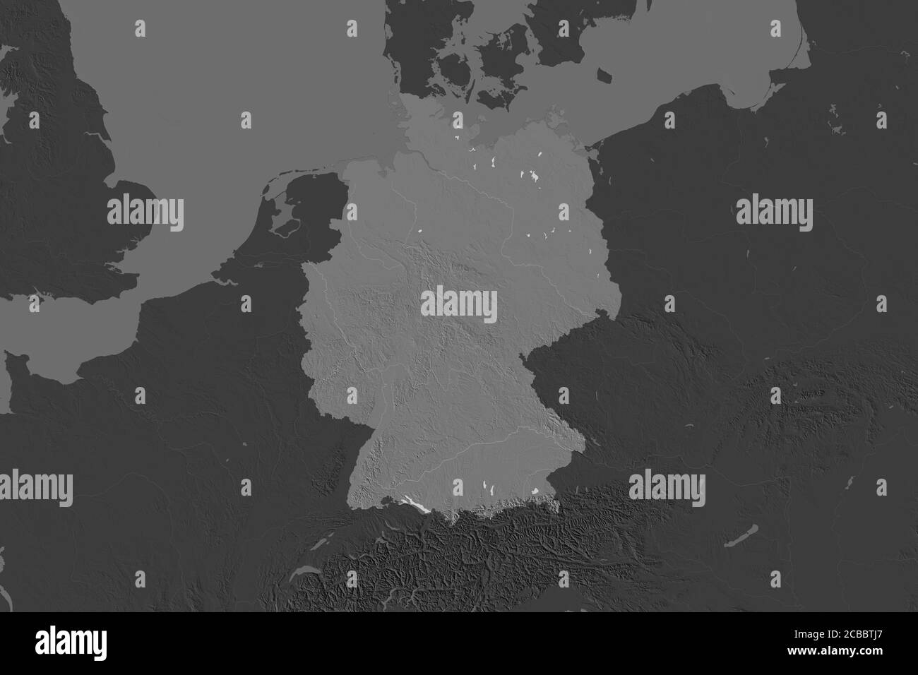Shape of Germany separated by the desaturation of neighboring areas ...