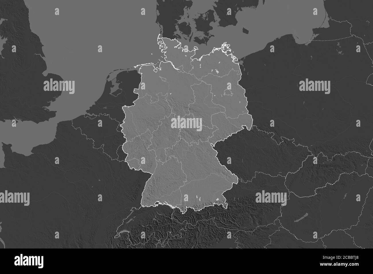 Shape of Germany separated by the desaturation of neighboring areas ...