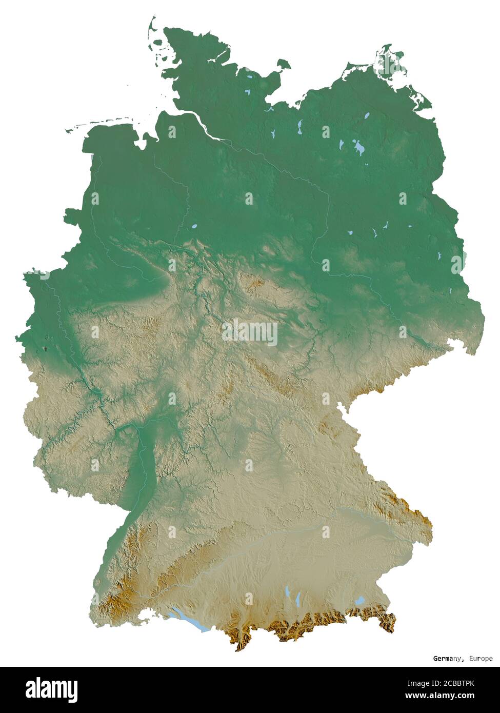 Shape of Germany with its capital isolated on white background ...