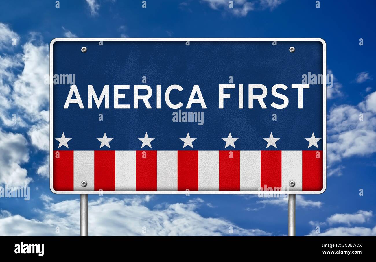America First - road sign concept Stock Photo - Alamy