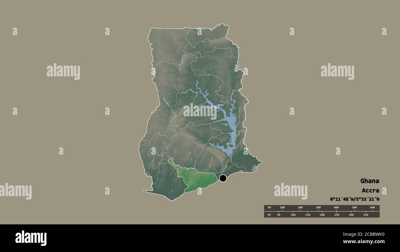 Ghana relief map hi-res stock photography and images - Alamy