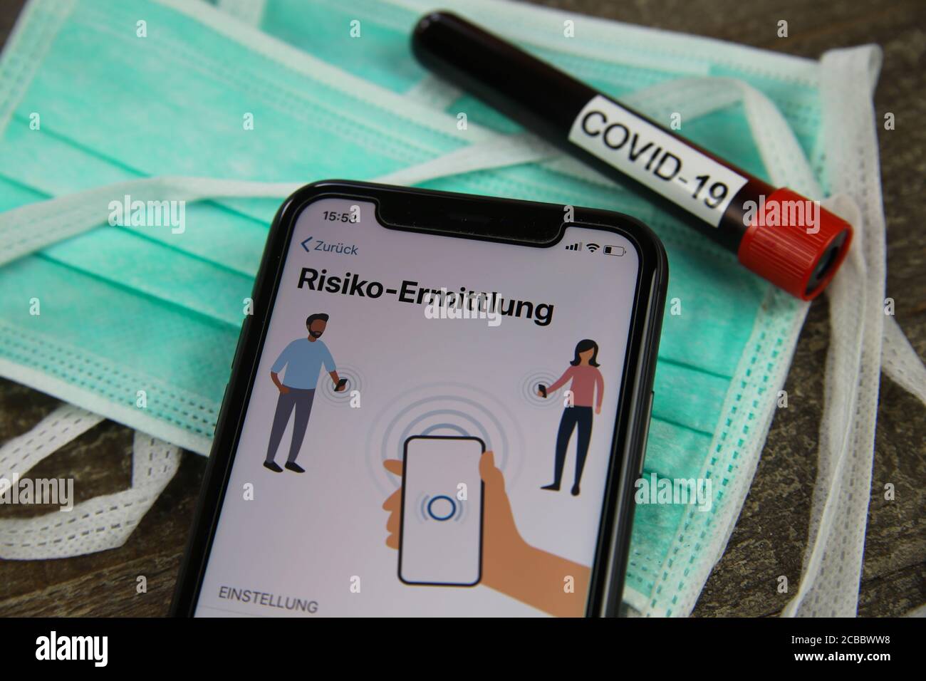 Viersen, Germany - August 9. 2020: View on isolated phone with german ...