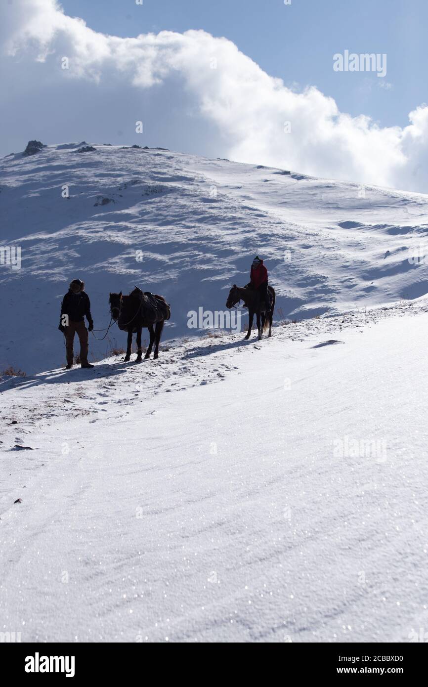 Scenes from Son Kol Lake in Kyrgyzstan's Naryn Oblast Stock Photo - Alamy