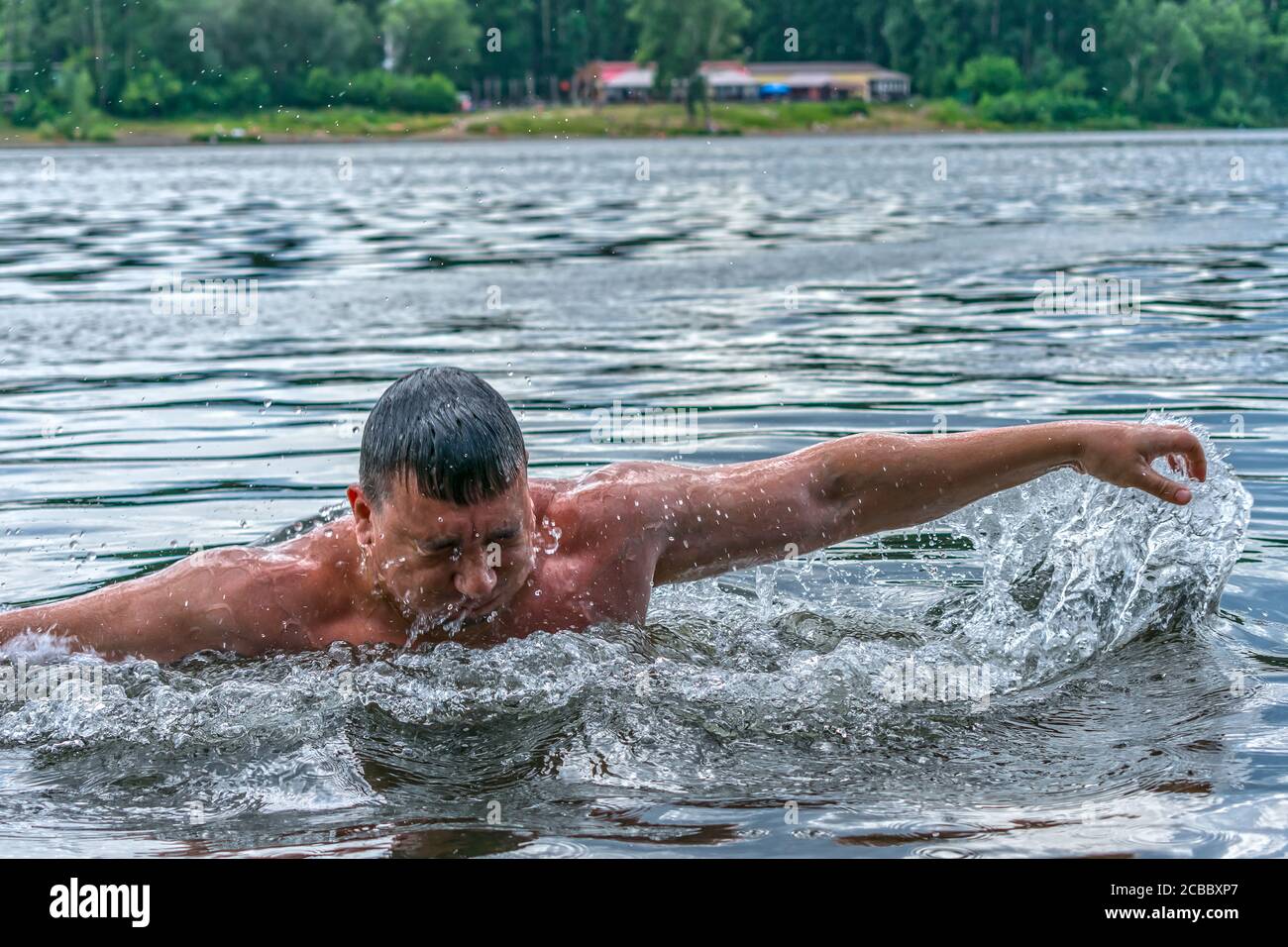 A person unable to swim drowns in water and panics Stock Photo - Alamy