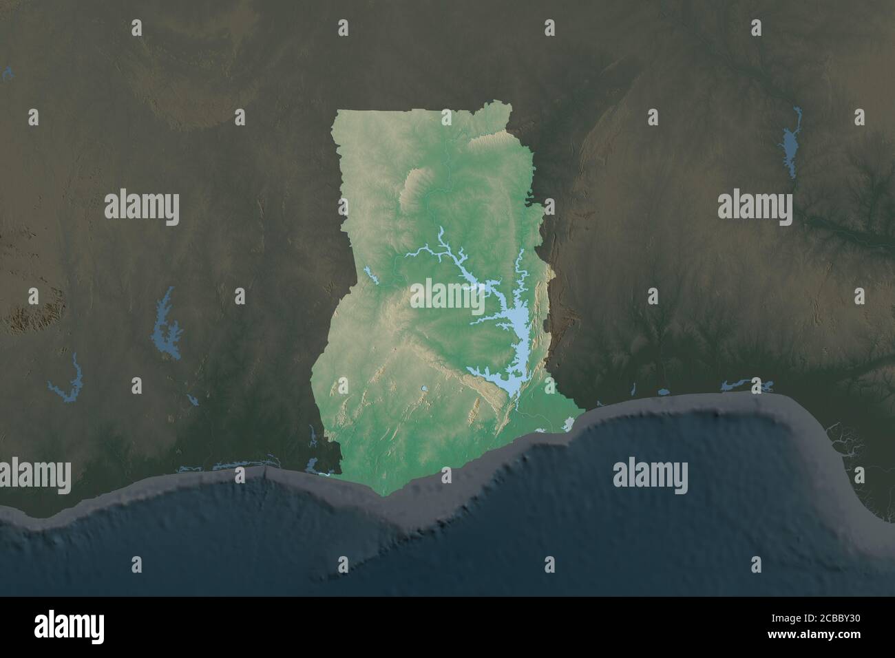Ghana relief map hi-res stock photography and images - Alamy