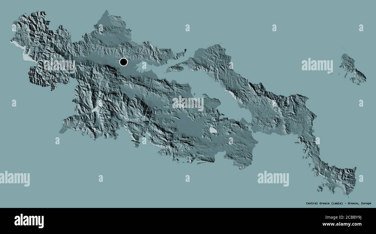 Shape of Central Greece, decentralized administration of Greece, with ...