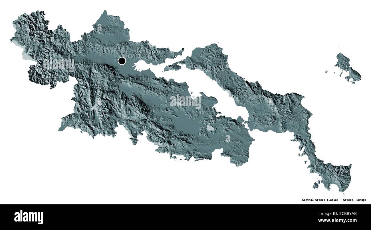 Shape of Central Greece, decentralized administration of Greece, with ...