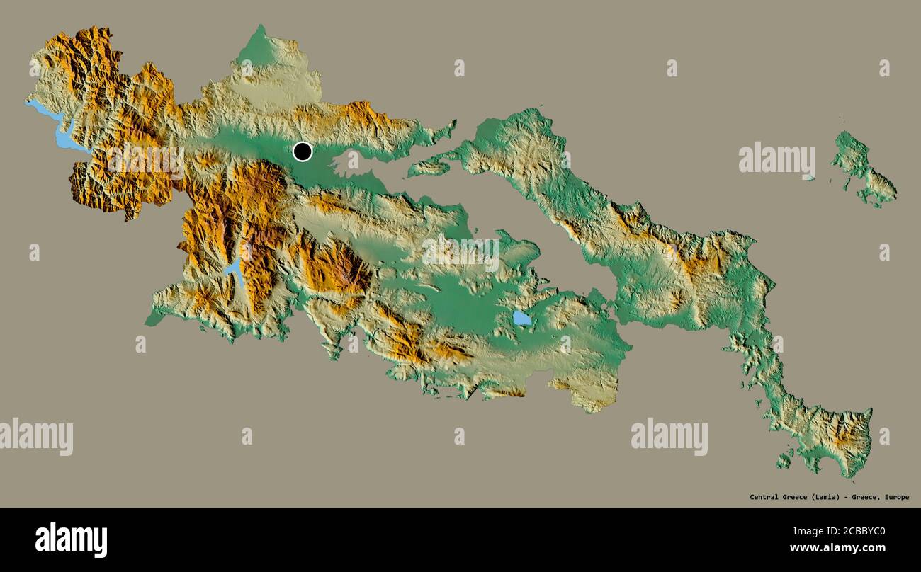 Shape of Central Greece, decentralized administration of Greece, with ...