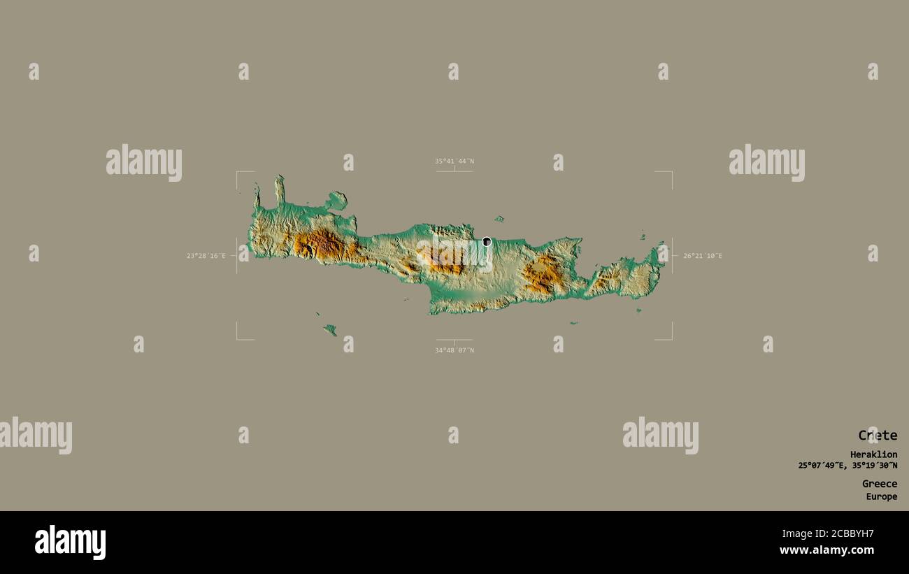 Area of Crete, decentralized administration of Greece, isolated on a ...