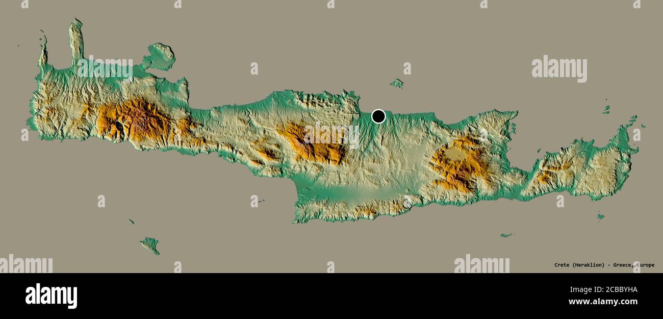 Map of crete relief hi-res stock photography and images - Alamy