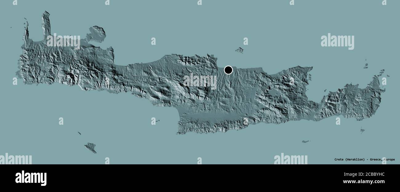 Shape of Crete, decentralized administration of Greece, with its ...