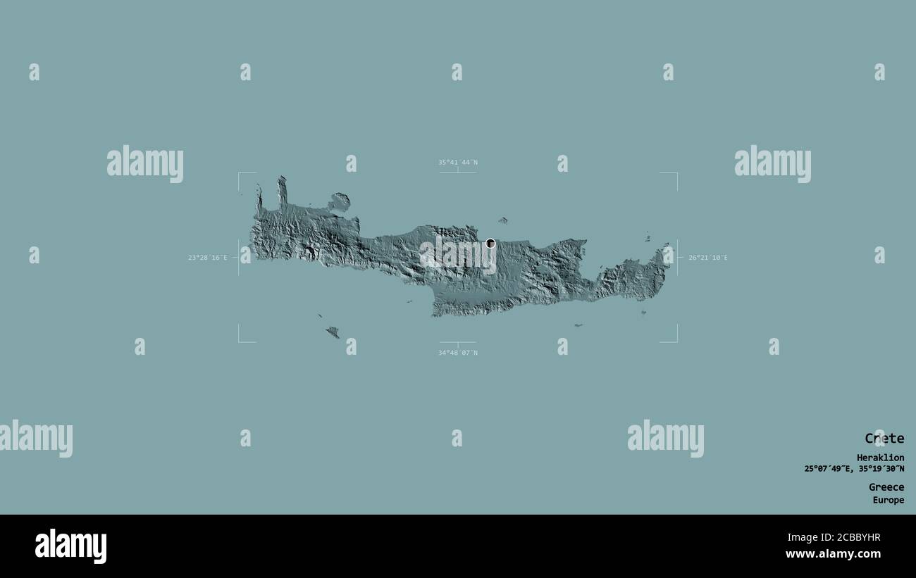 Area of Crete, decentralized administration of Greece, isolated on a ...