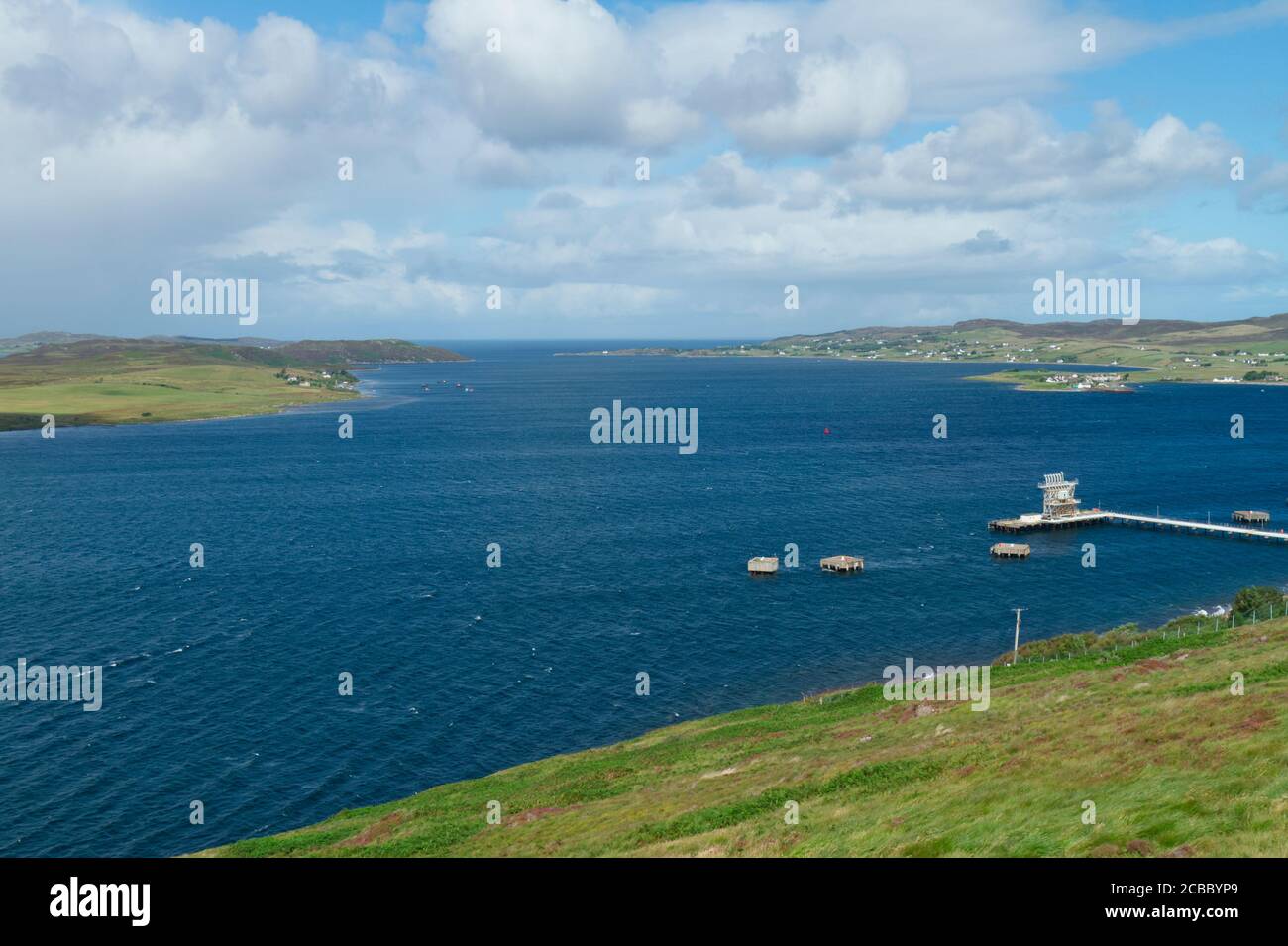 Nuclear submarine refuelling jetty at Aultbea, Wester Ross Stock Photo ...
