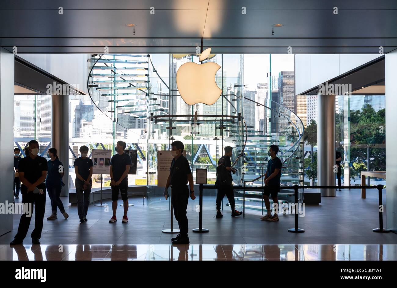 American multinational technology company Apple store and logo seen in ...