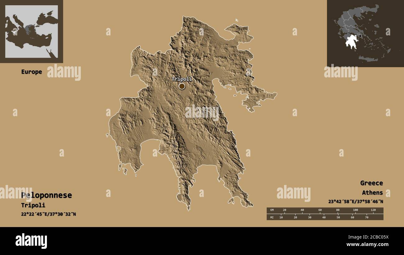 Peloponnese greece europe map hi-res stock photography and images - Alamy