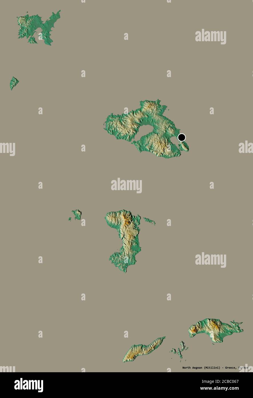 Shape of North Aegean, decentralized administration of Greece, with its ...