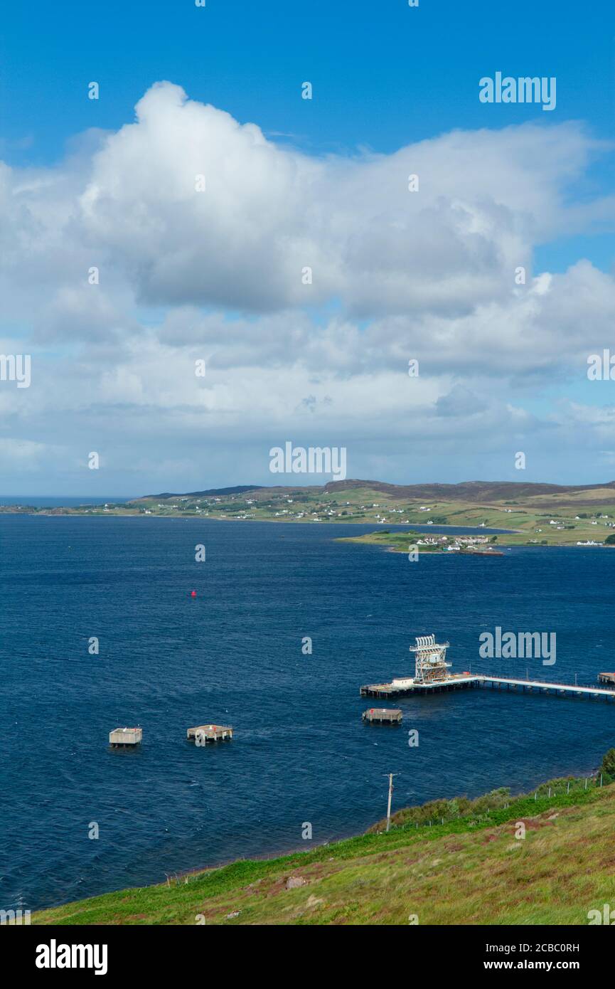 Nuclear submarine refuelling jetty at Aultbea, Wester Ross Stock Photo ...