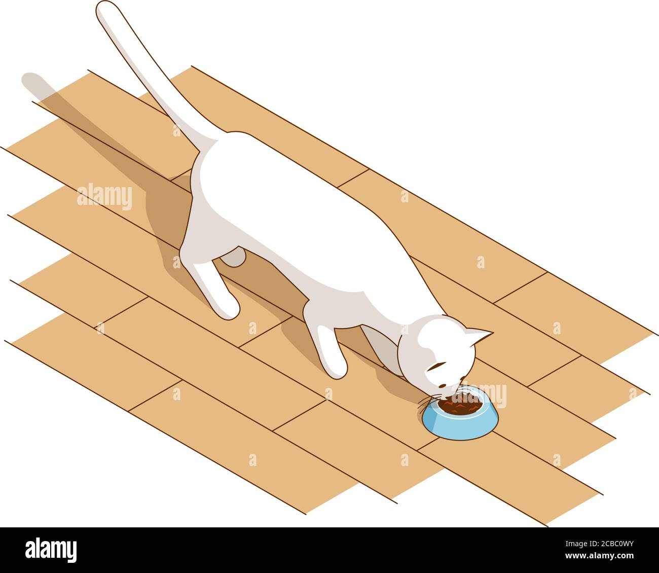Cute kitten food bowl Stock Vector Images - Alamy