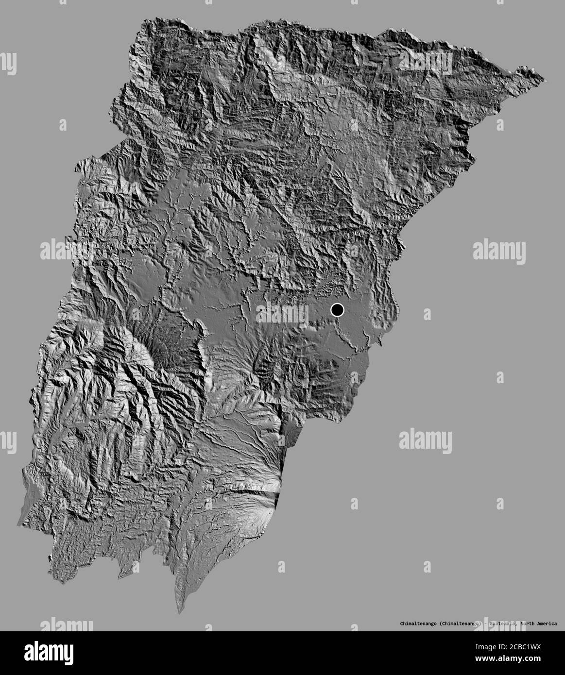 Shape of Chimaltenango, department of Guatemala, with its capital ...