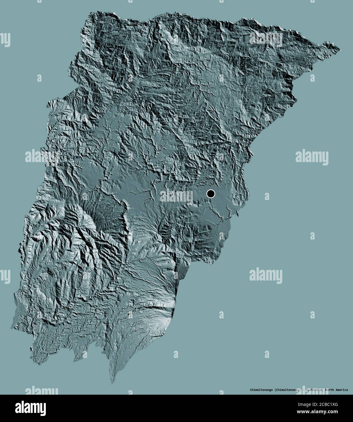 Shape of Chimaltenango, department of Guatemala, with its capital ...