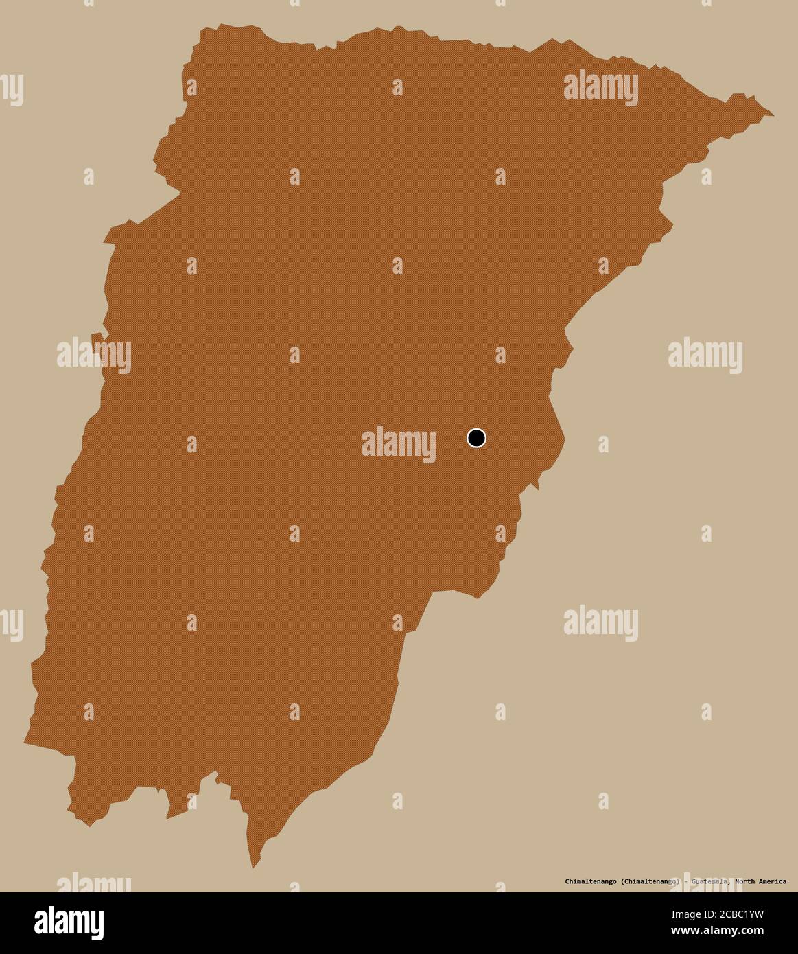 Shape of Chimaltenango, department of Guatemala, with its capital ...
