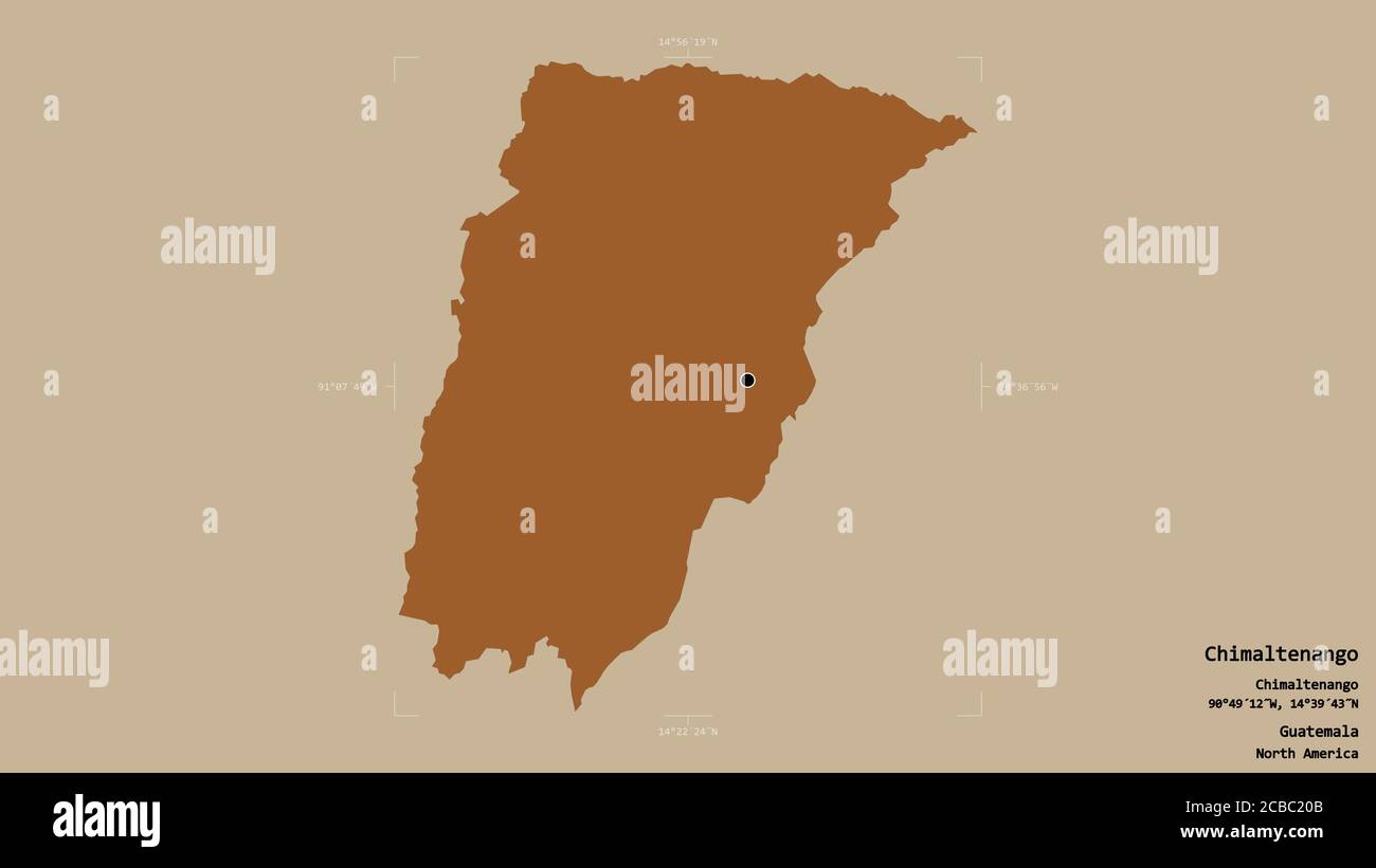 Area of Chimaltenango, department of Guatemala, isolated on a solid ...