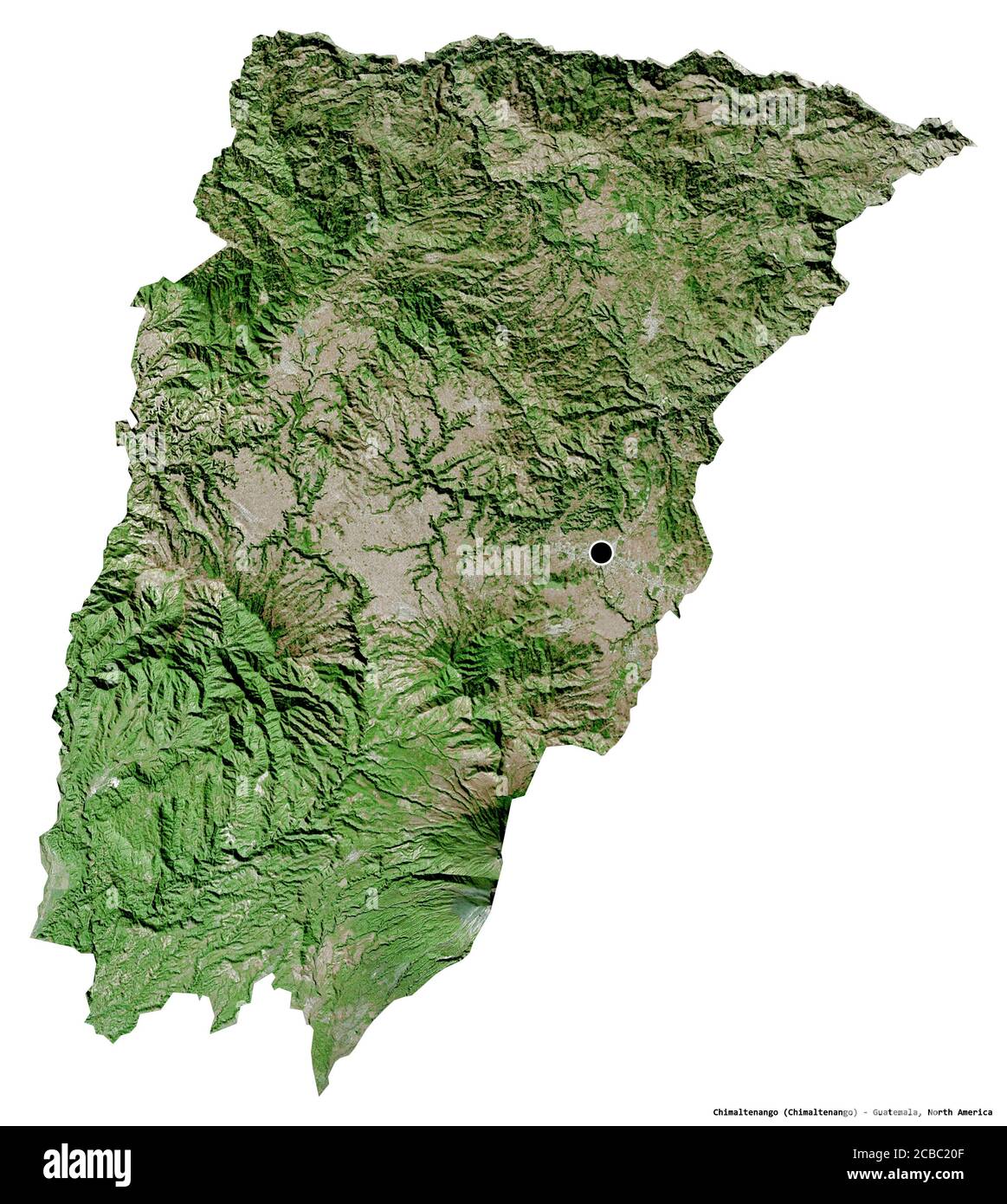 Shape of Chimaltenango, department of Guatemala, with its capital ...