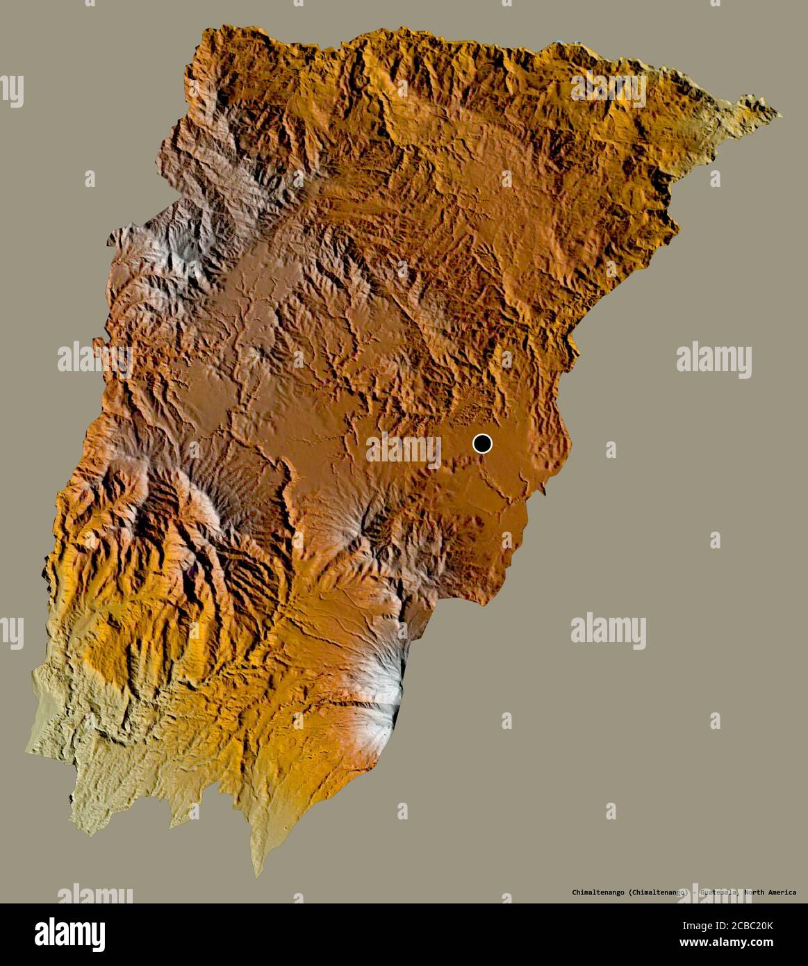 Shape of Chimaltenango, department of Guatemala, with its capital ...