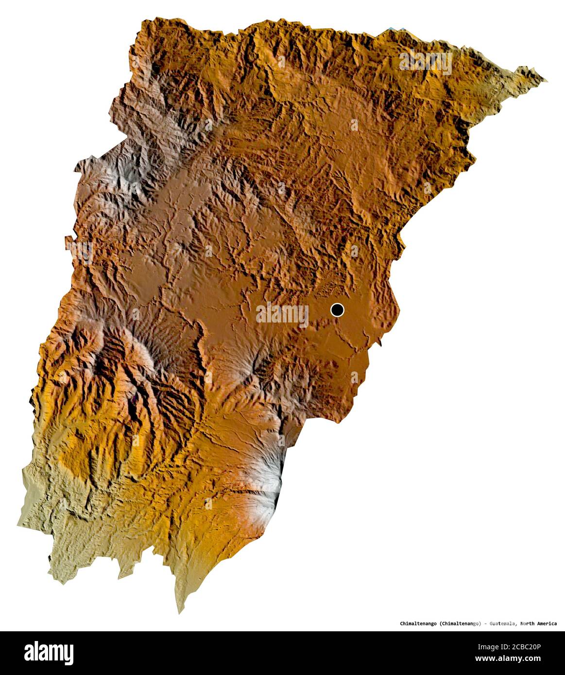 Shape of Chimaltenango, department of Guatemala, with its capital ...