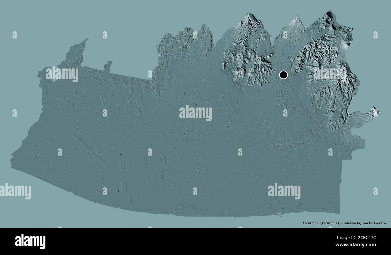 Shape of Escuintla, department of Guatemala, with its capital isolated ...