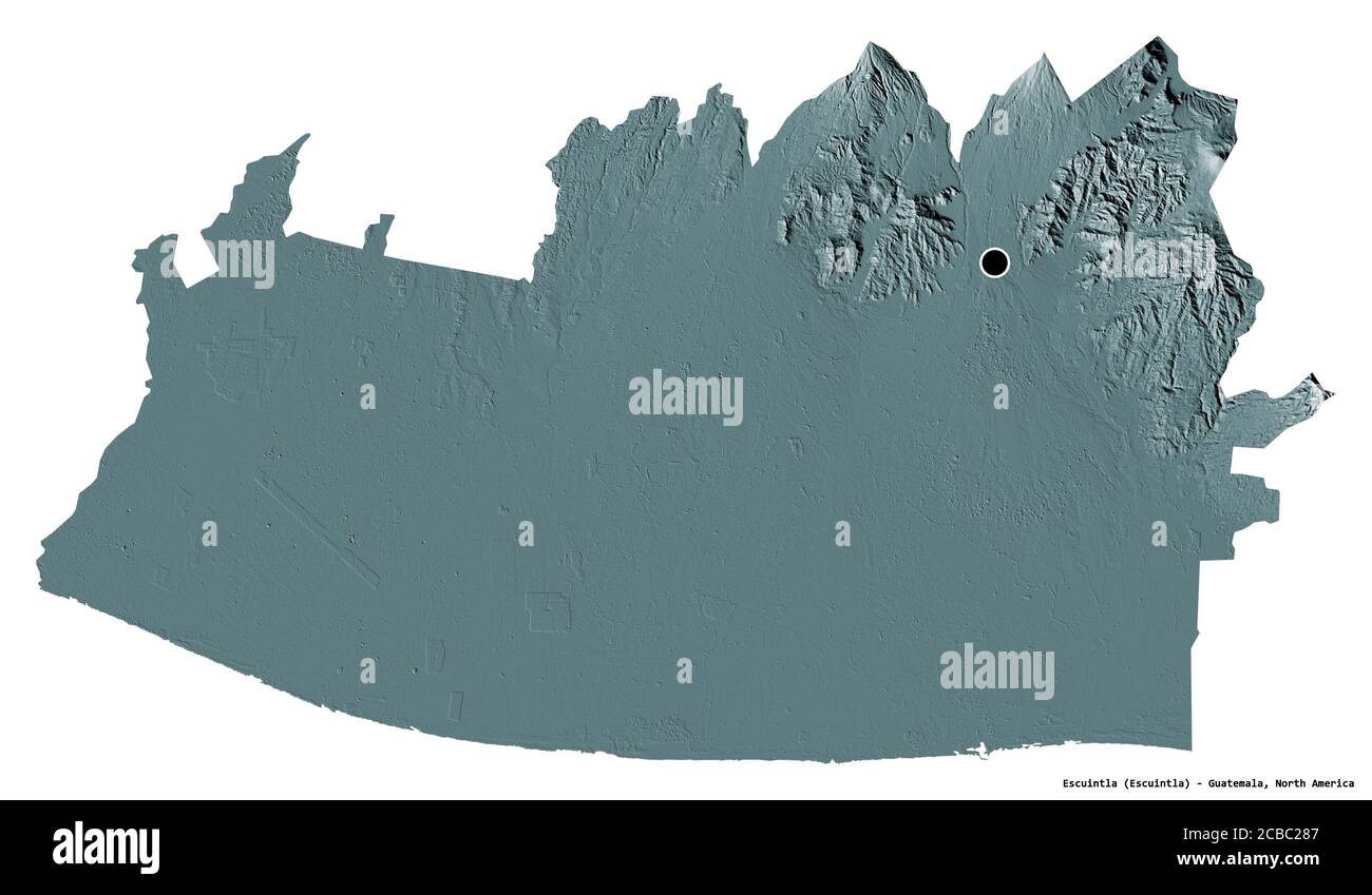 Shape of Escuintla, department of Guatemala, with its capital isolated ...