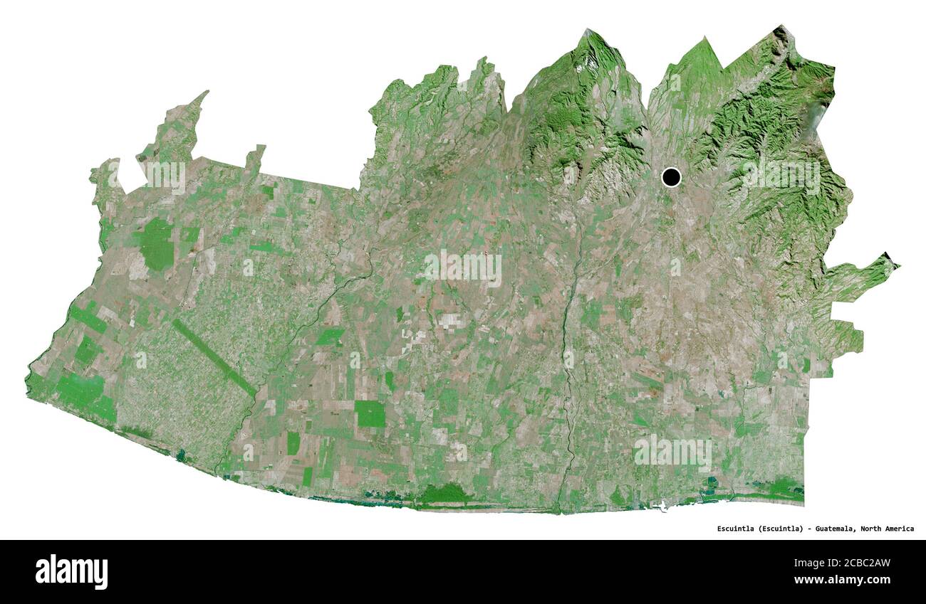 Shape of Escuintla, department of Guatemala, with its capital isolated ...